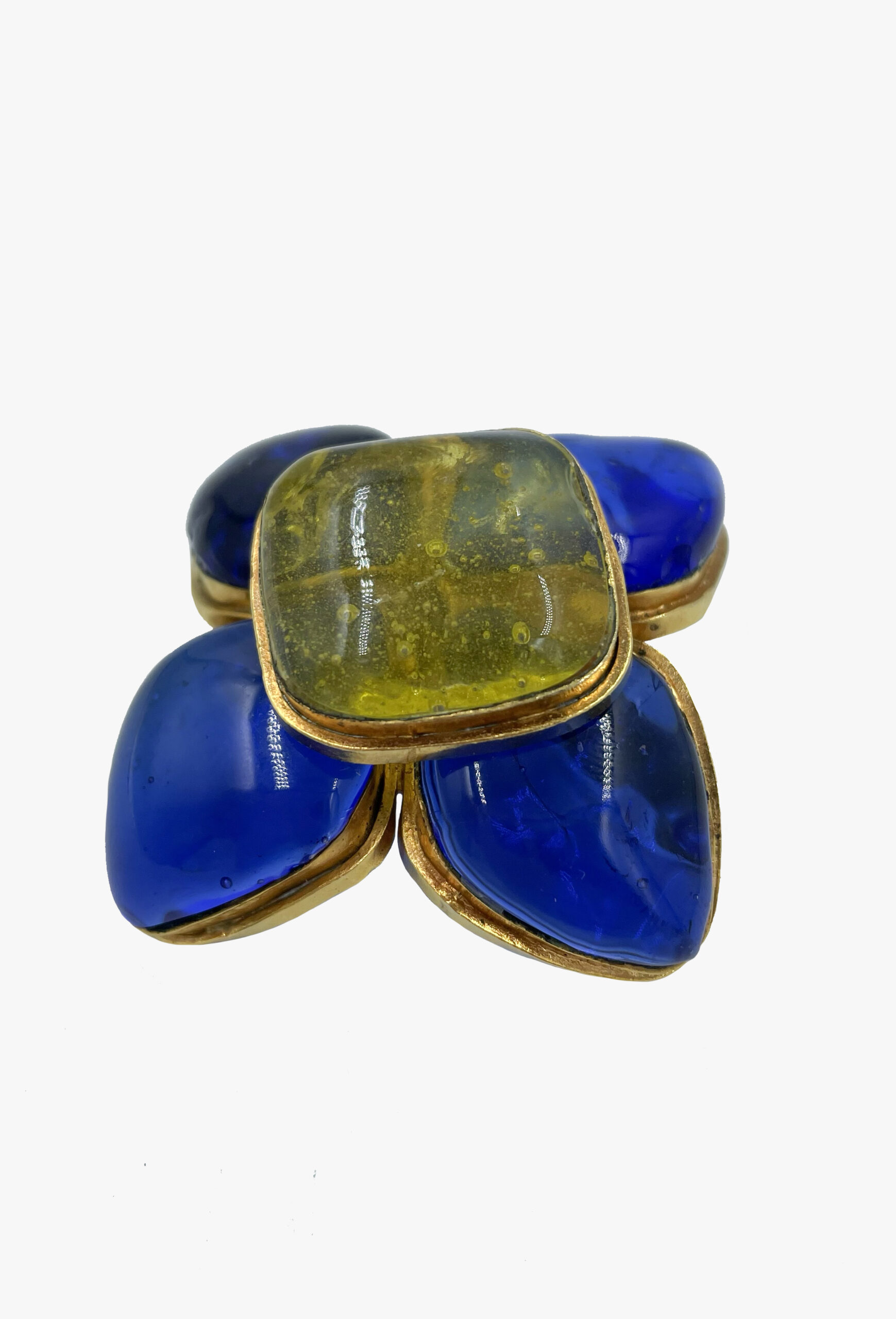 Vintage Chanel Gripoix Glass Flower Brooch, 1980s - MANHATTAN'S BABE